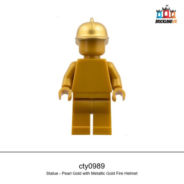 LEGO Town cty0989 Statue - Pearl Gold with Metallic Gold Fire Helmet